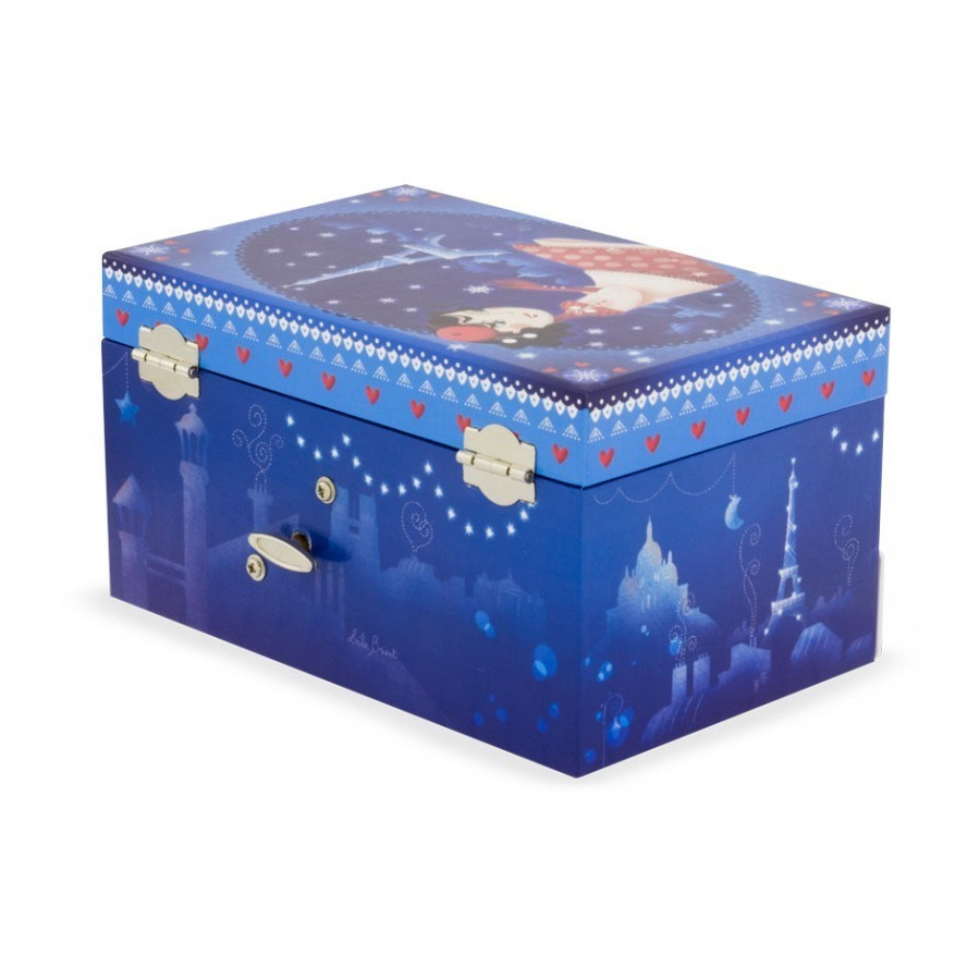 Boîte à musique coffre à bijoux à tiroir - Paris en hiver