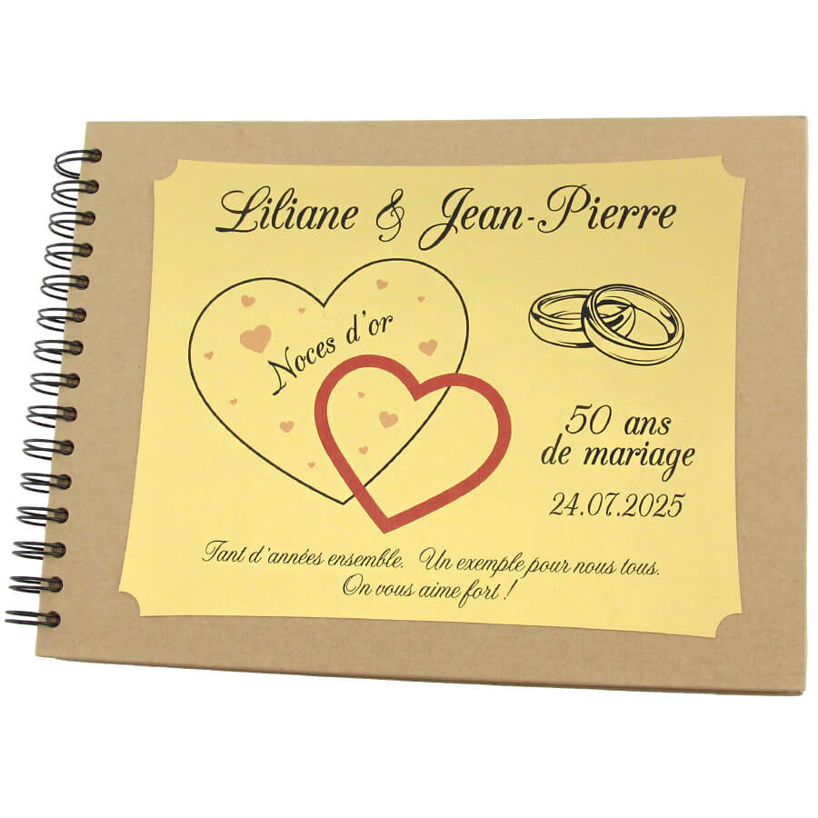 Livre d'or noces d'or personnalisable